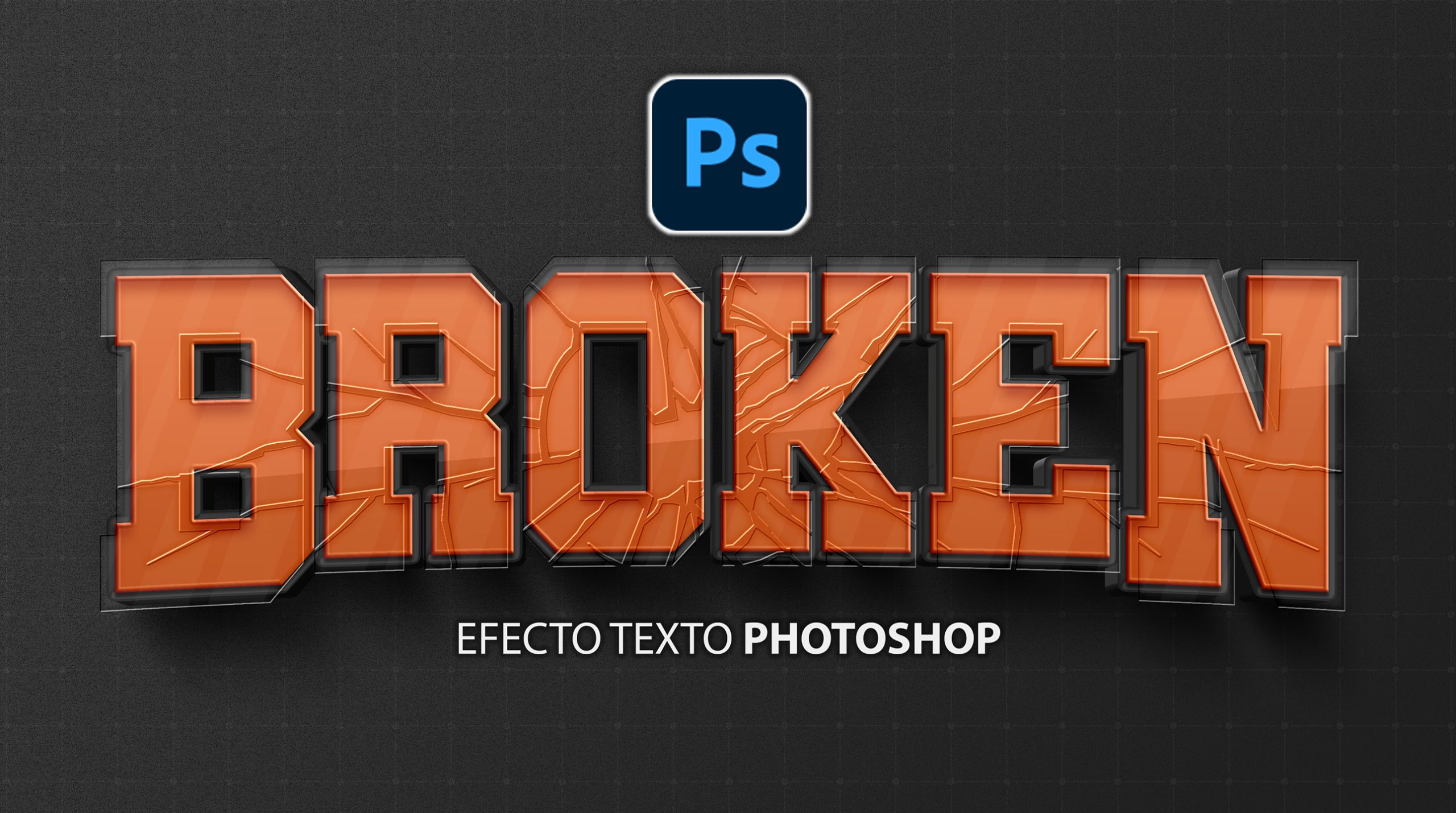 Efecto de texto roto en photoshop - Aprende Facil