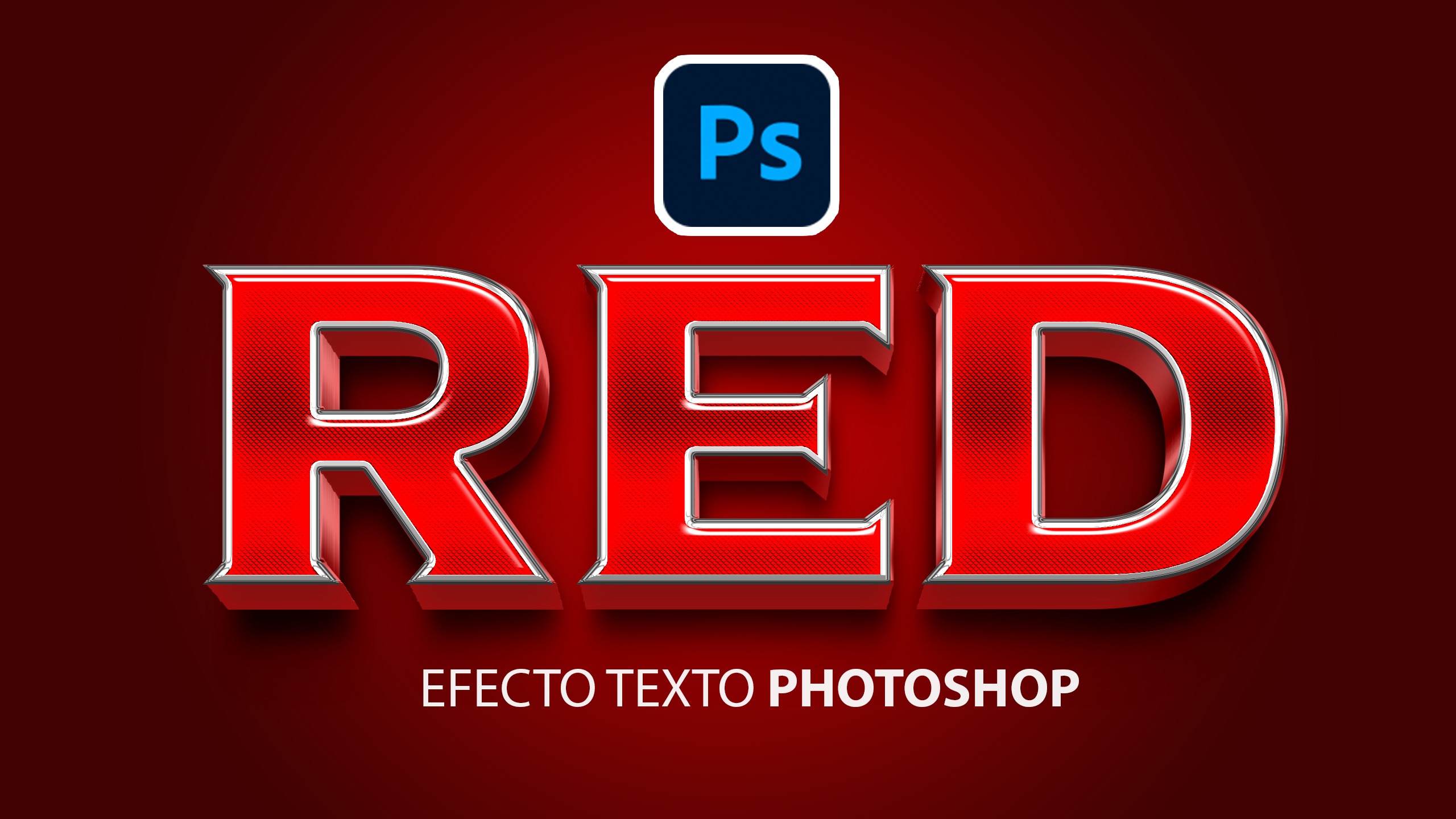 3D red text in photoshop - Aprende Facil